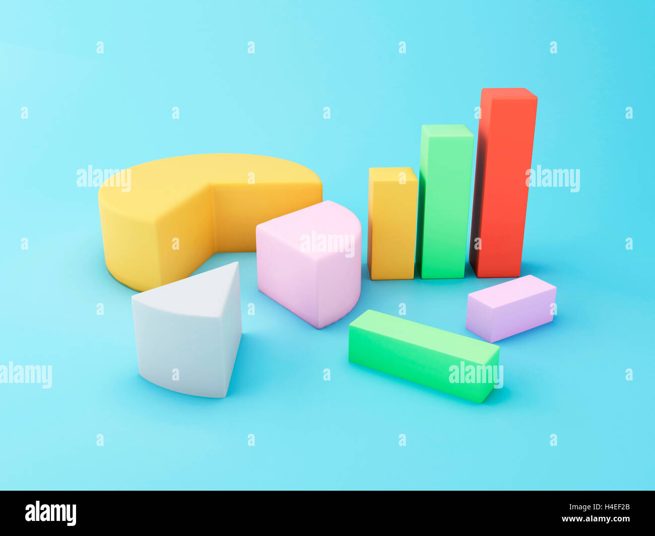 3D Illustration. Different infographic charts. Business concept Stock ...