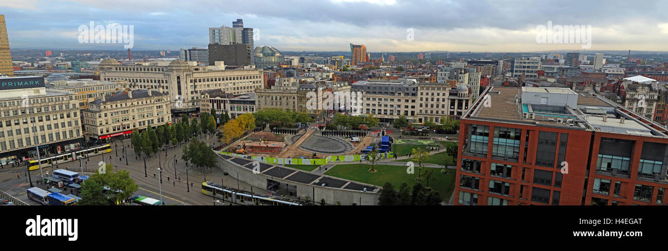 Manchester city centre panorama, looking north towards the Northern ...