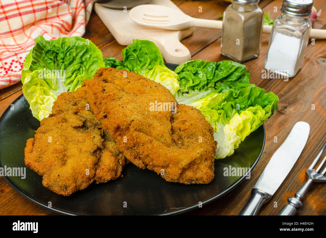 Wiener Schnitzel with mashed potato, veal meal, original and delicious ...