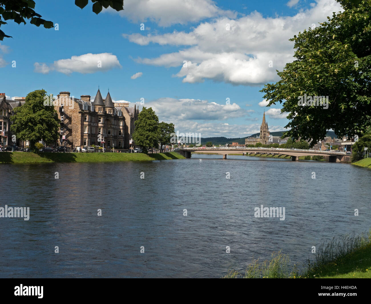 The Riverside alongside The River Ness at Inverness, Highland ...