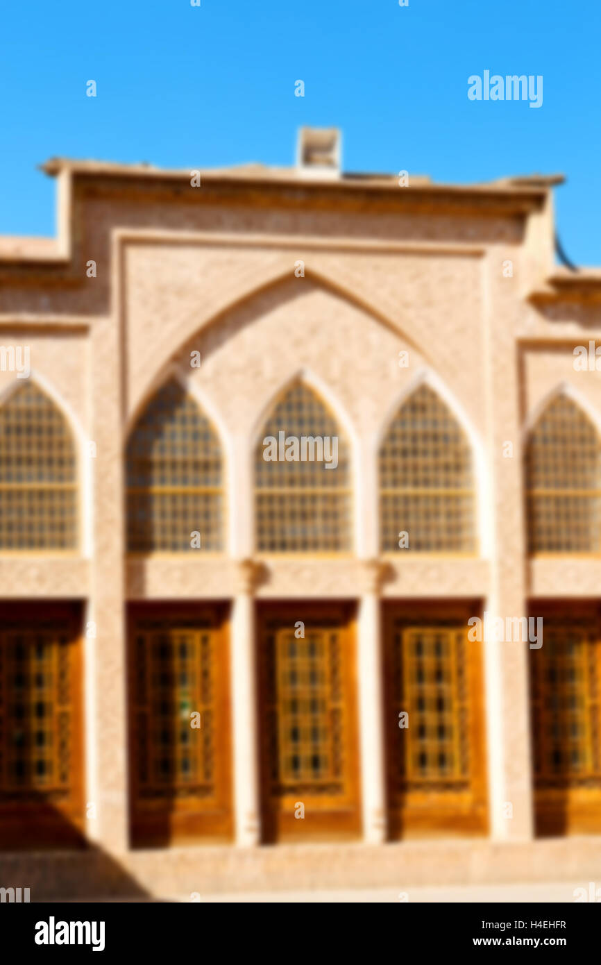 blur in iran kashan the old persian architecture window and glass in ...