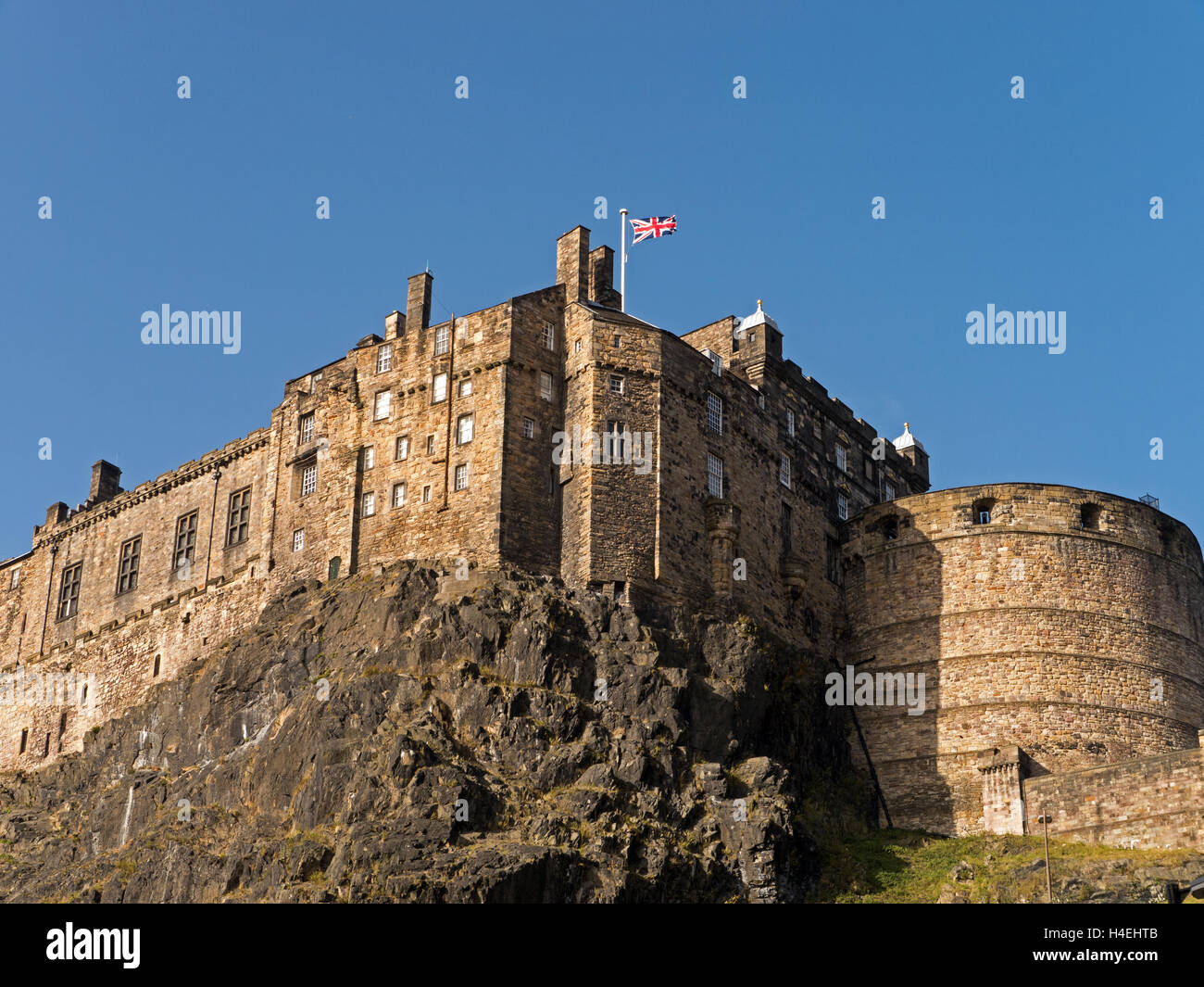 The Mighty Edinburgh Castle situated upon Castle Rock, Old Town ...