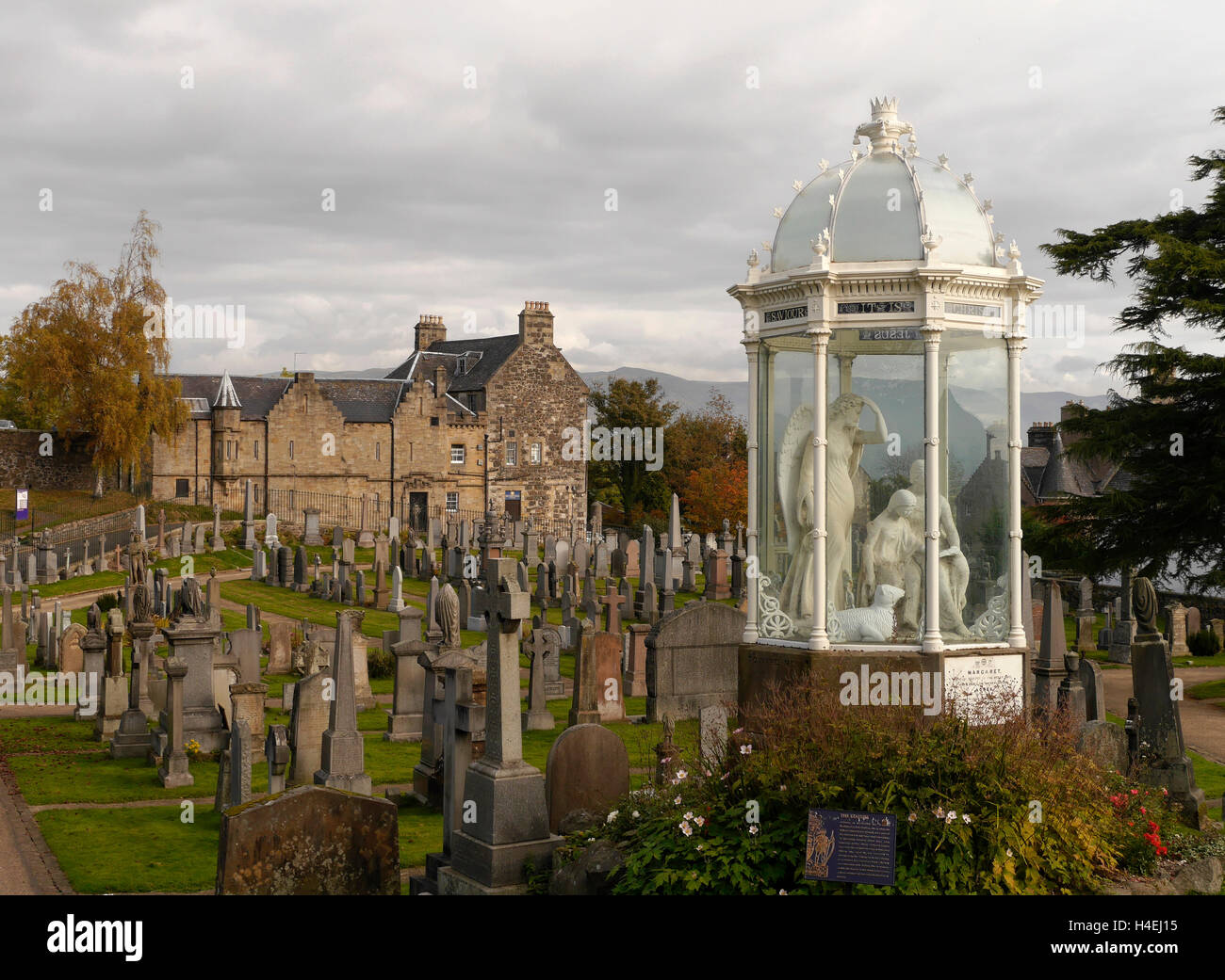 Stirling Cemetery with Glass Tomb, and Gravestones, Stirling, Scotland ...