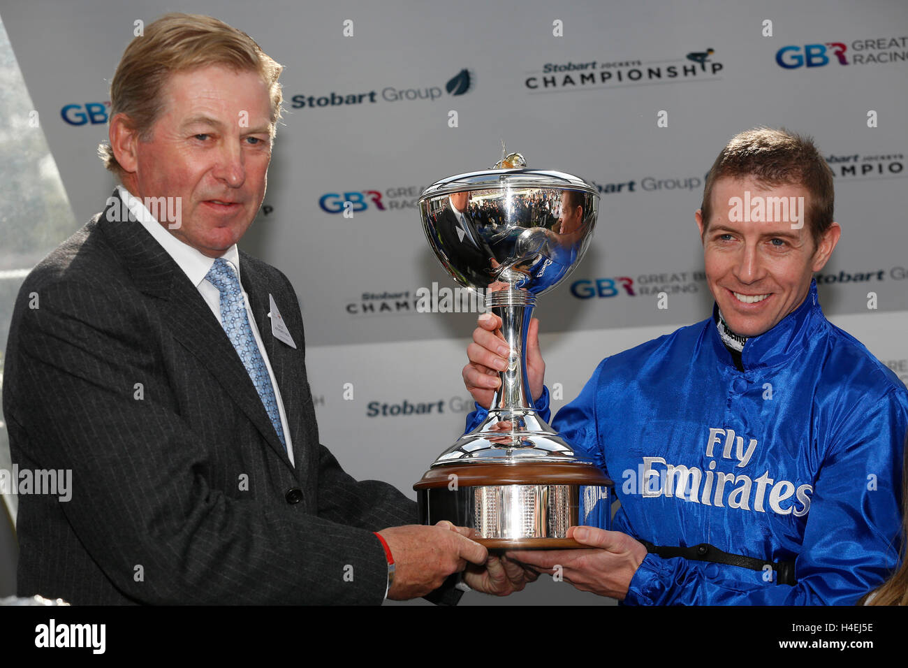 Equestrian rider Nick Skelton presents the Stobart Champion jockey ...
