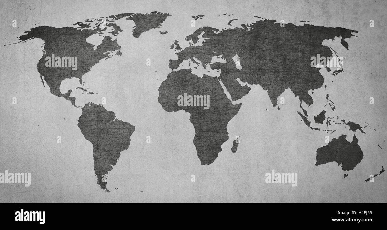 Grey map of world hi-res stock photography and images - Alamy