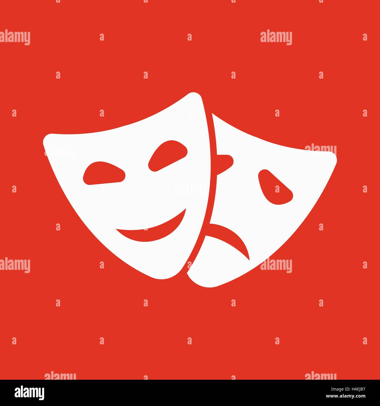 The theater and mask icon. Drama, comedy, tragedy symbol. Flat Stock ...