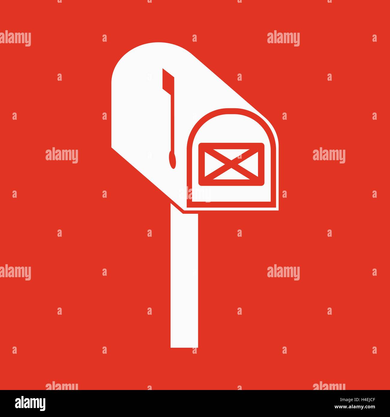 The mailbox icon. Mail, postal, post office symbol. Flat Stock Vector ...
