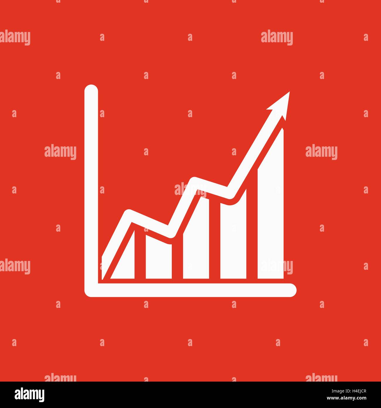 The growing graph icon. Growth and up symbol. Flat Stock Vector Image ...