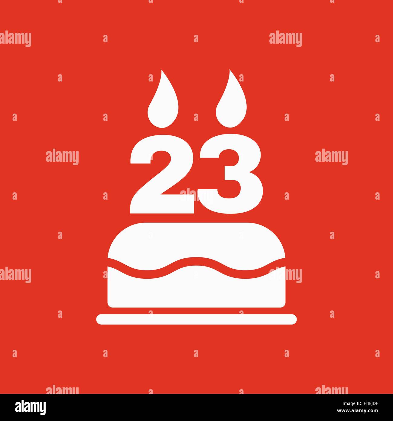 The birthday cake with candles in the form of number 23 icon. Birthday ...