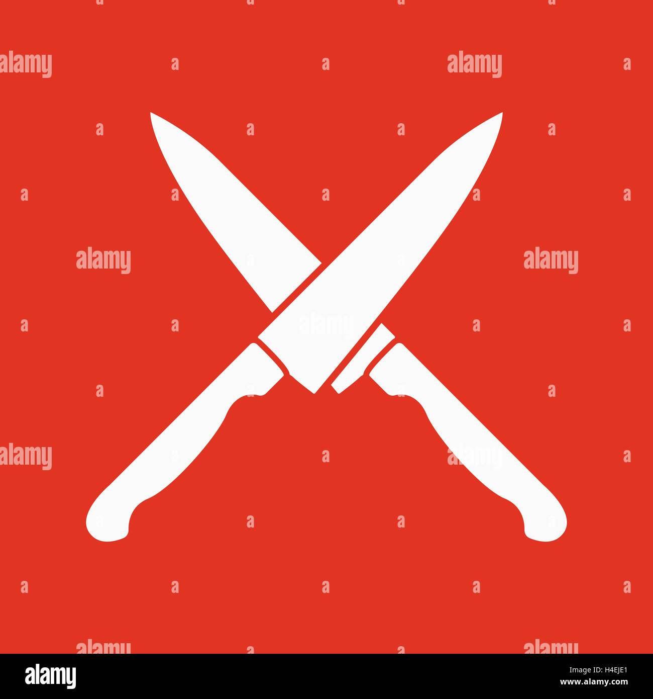 The crossed knives icon. Knife and chef, kitchen symbol. Flat Stock ...
