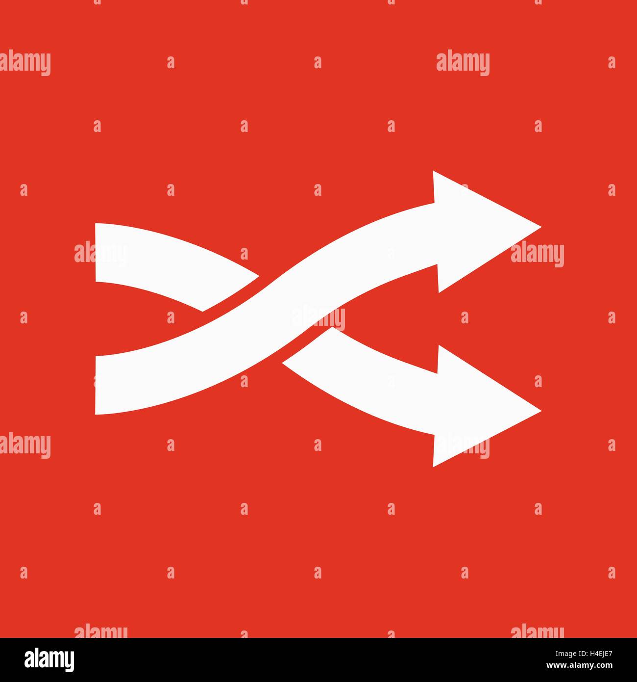 The intersecting arrows icon. Exchange and turn, cross symbol. Flat ...