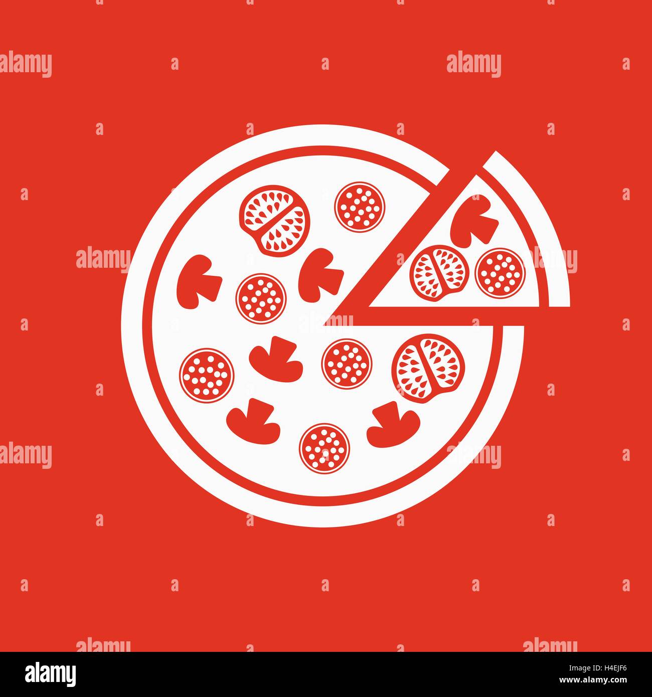 The pizza icon. Pizzeria and baking, fast food symbol. Flat Stock ...