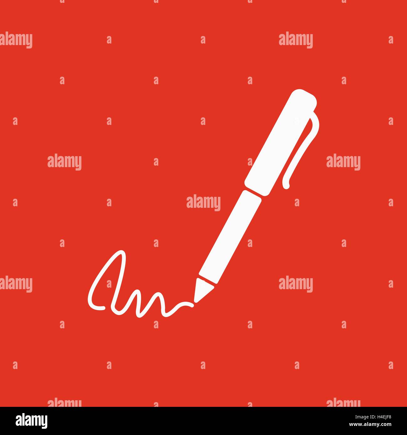 The signature icon. Pen and undersign, underwrite, ratify symbol. Flat ...
