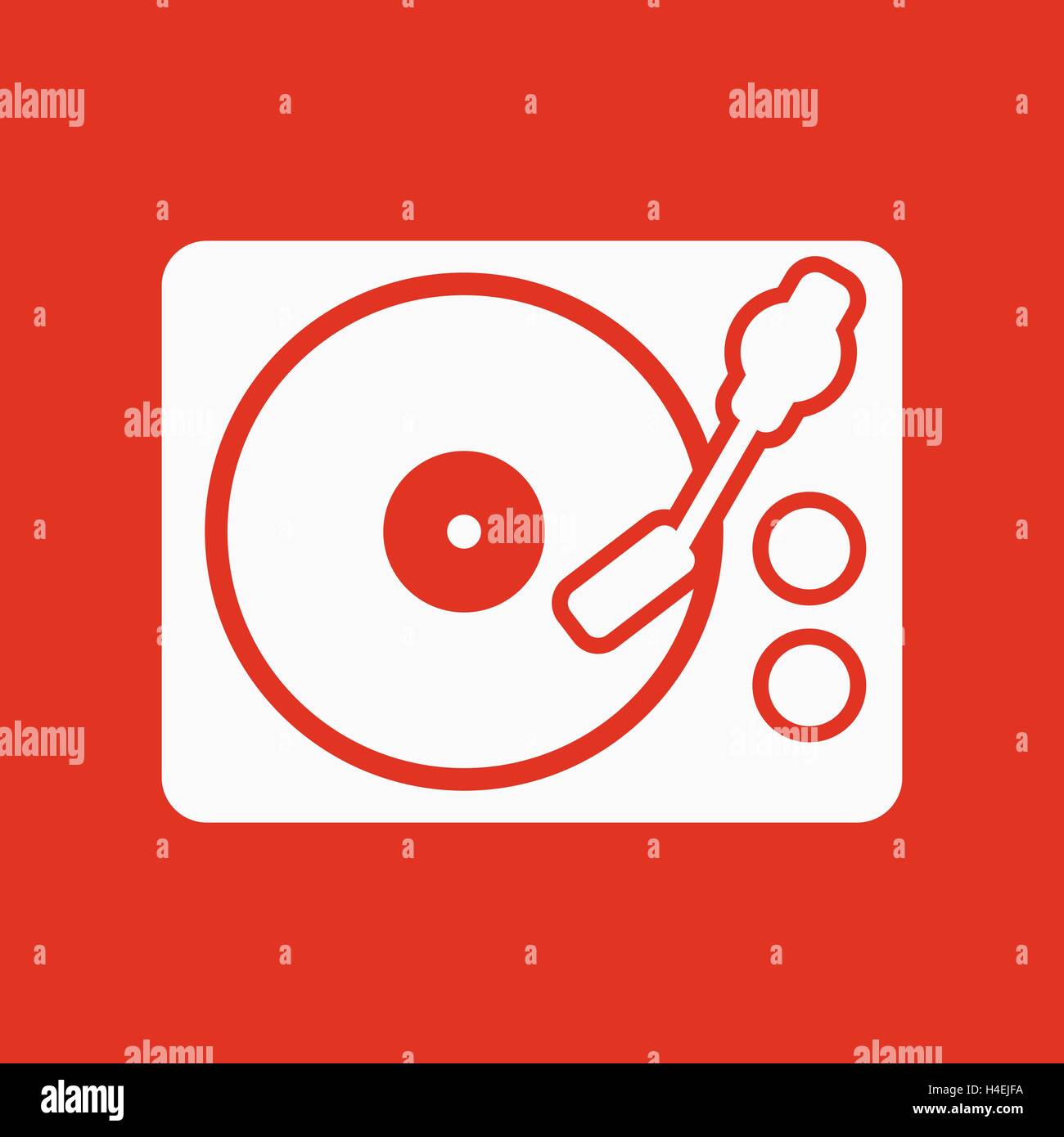 The turntable icon. DJ and melody, music, player symbol. Flat Stock ...