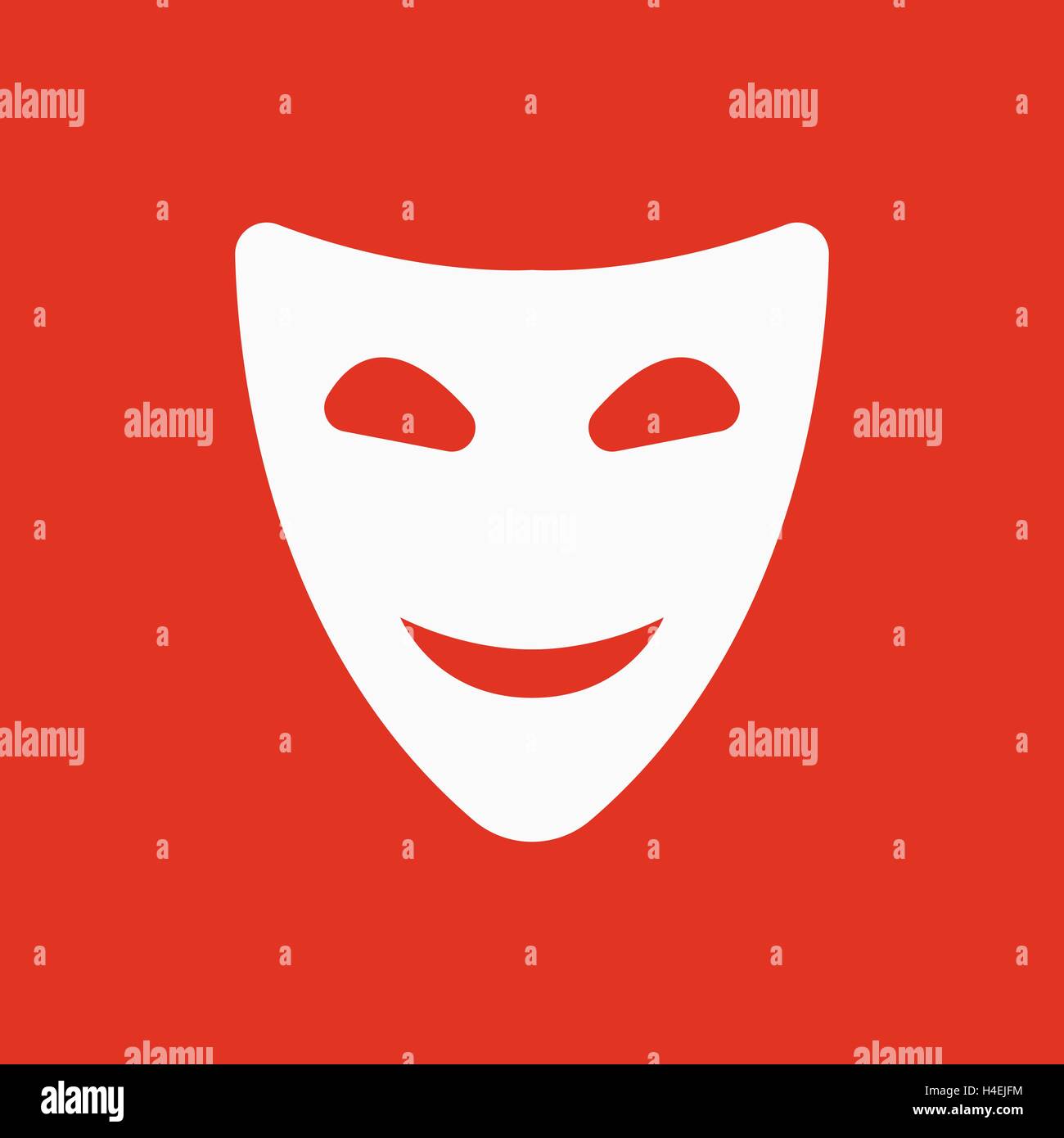 The smiling mask icon. Comedy and theater symbol. Flat Stock Vector ...