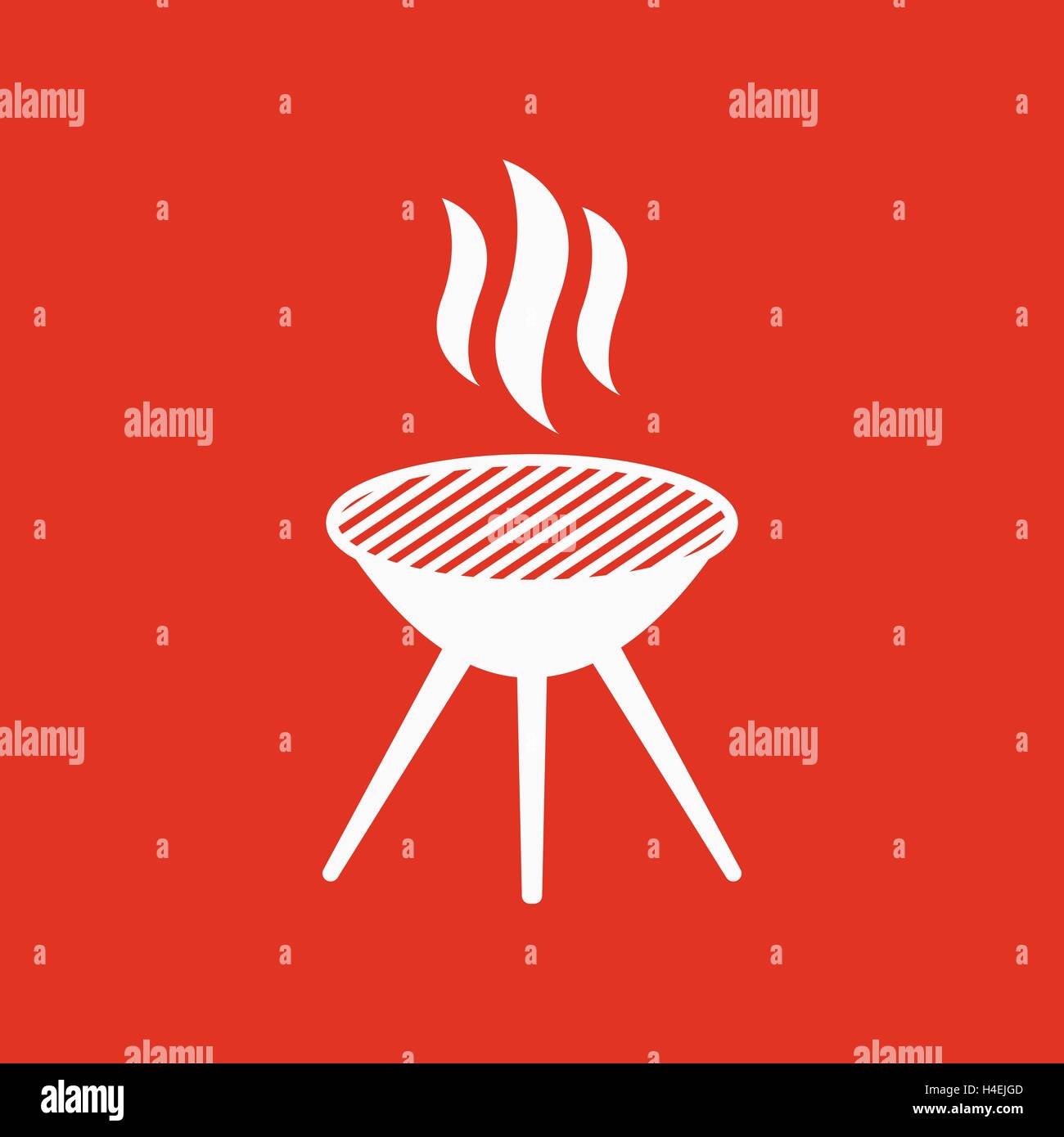 The grill icon. Barbecue and picnic, barbeque symbol. Flat Stock Vector ...