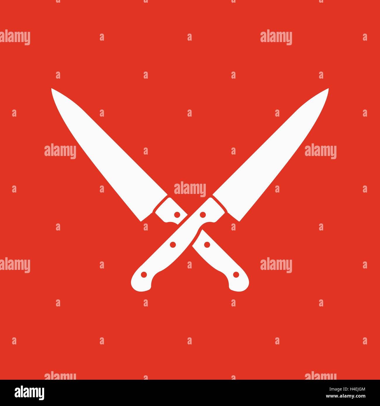 The crossed knives icon. Knife and chef, kitchen symbol. Flat Stock ...