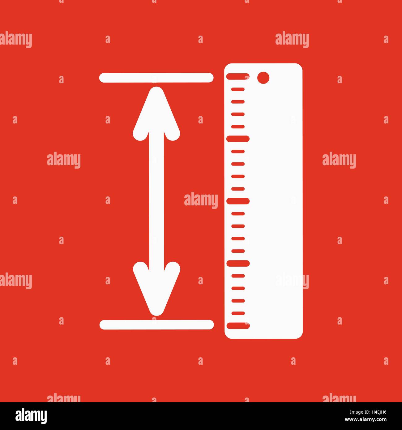 The measuring height and length icon. Ruler, straightedge, scale symbol ...