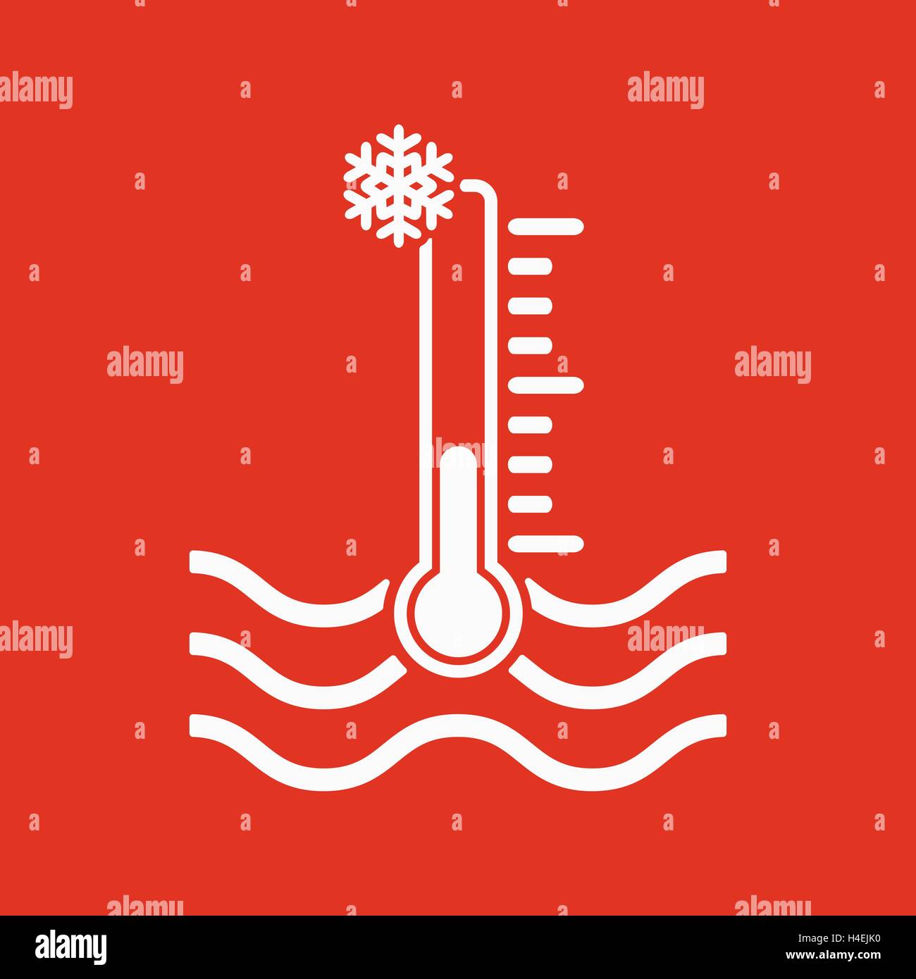 The cold water temperature icon. Icy liquid symbol. Flat Stock Vector ...