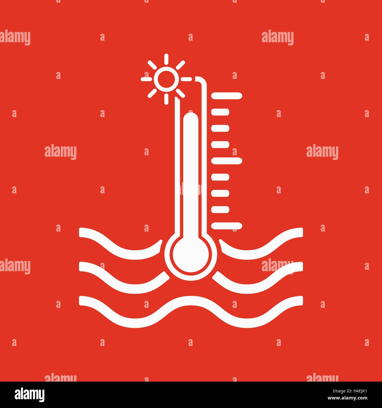 The warm water temperature icon. Hot liquid symbol. Flat Stock Vector ...