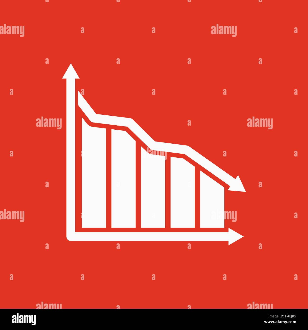 The graph down icon. Chart below and loss, reduction symbol. Flat Stock ...