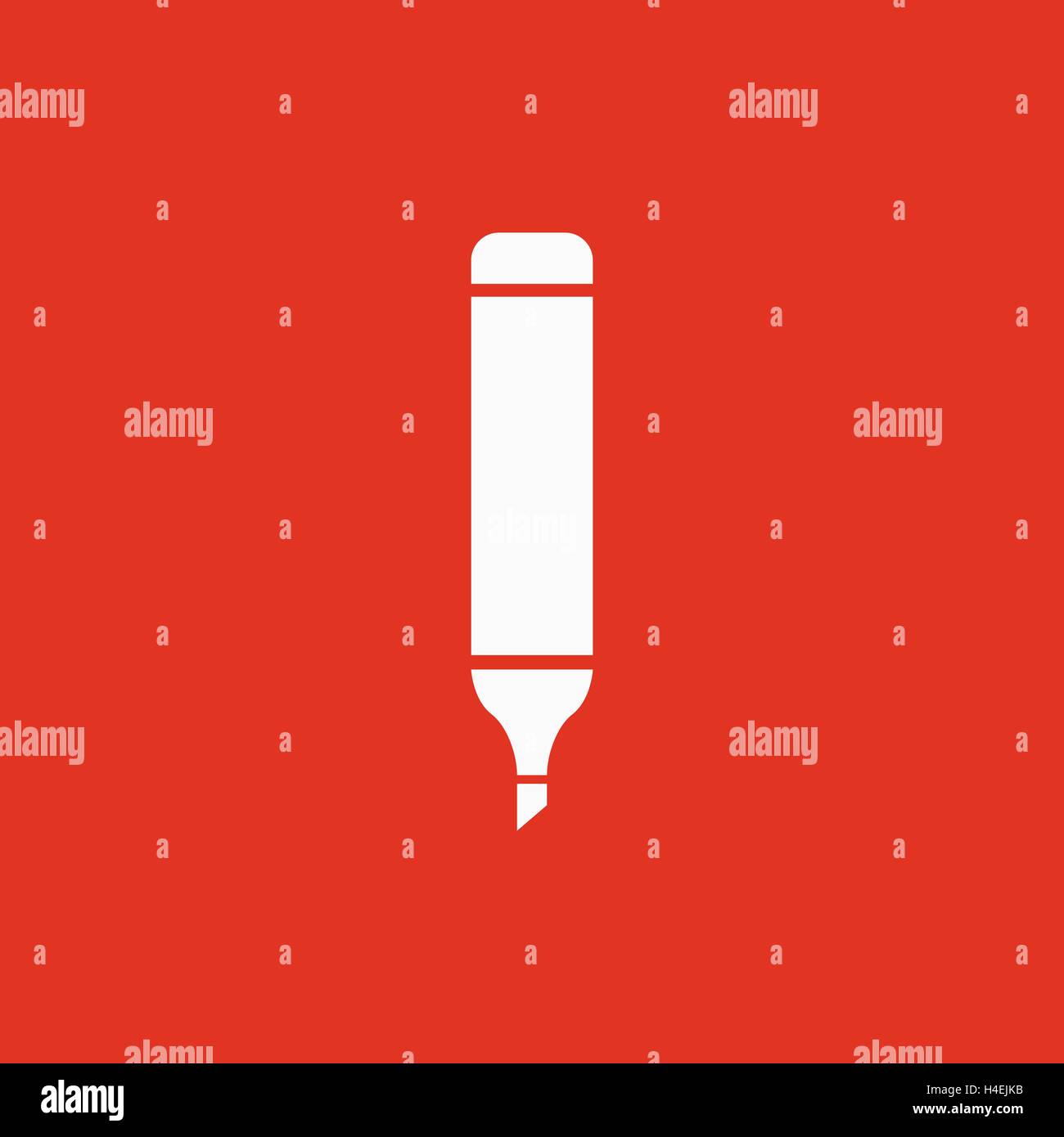 The marker icon. Pen and pencil, highlighter symbol. Flat Stock Vector ...