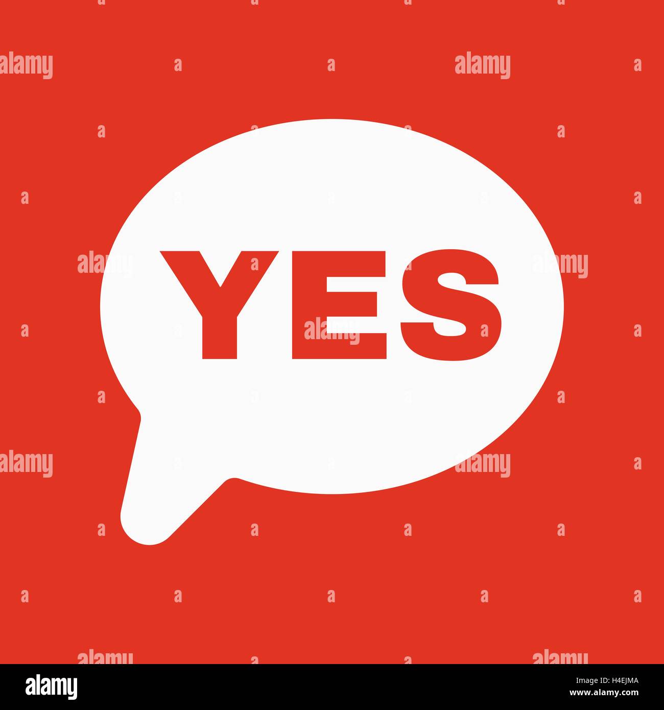 The YES speech bubble icon. Social network and web communicate symbol ...