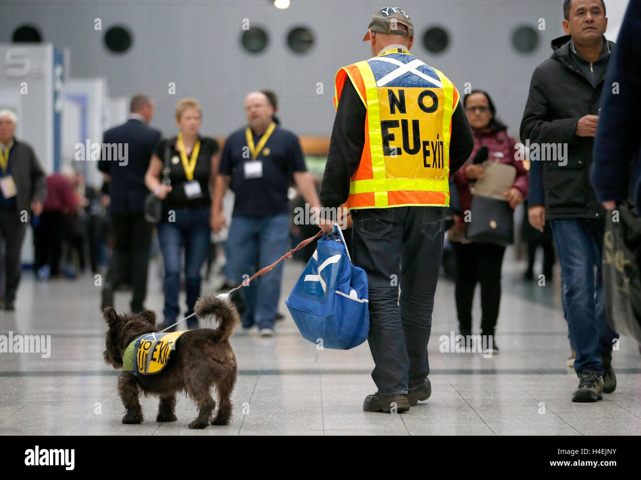 SNP party member Neil Anderson with his dog Trex from Newton Mearns at ...