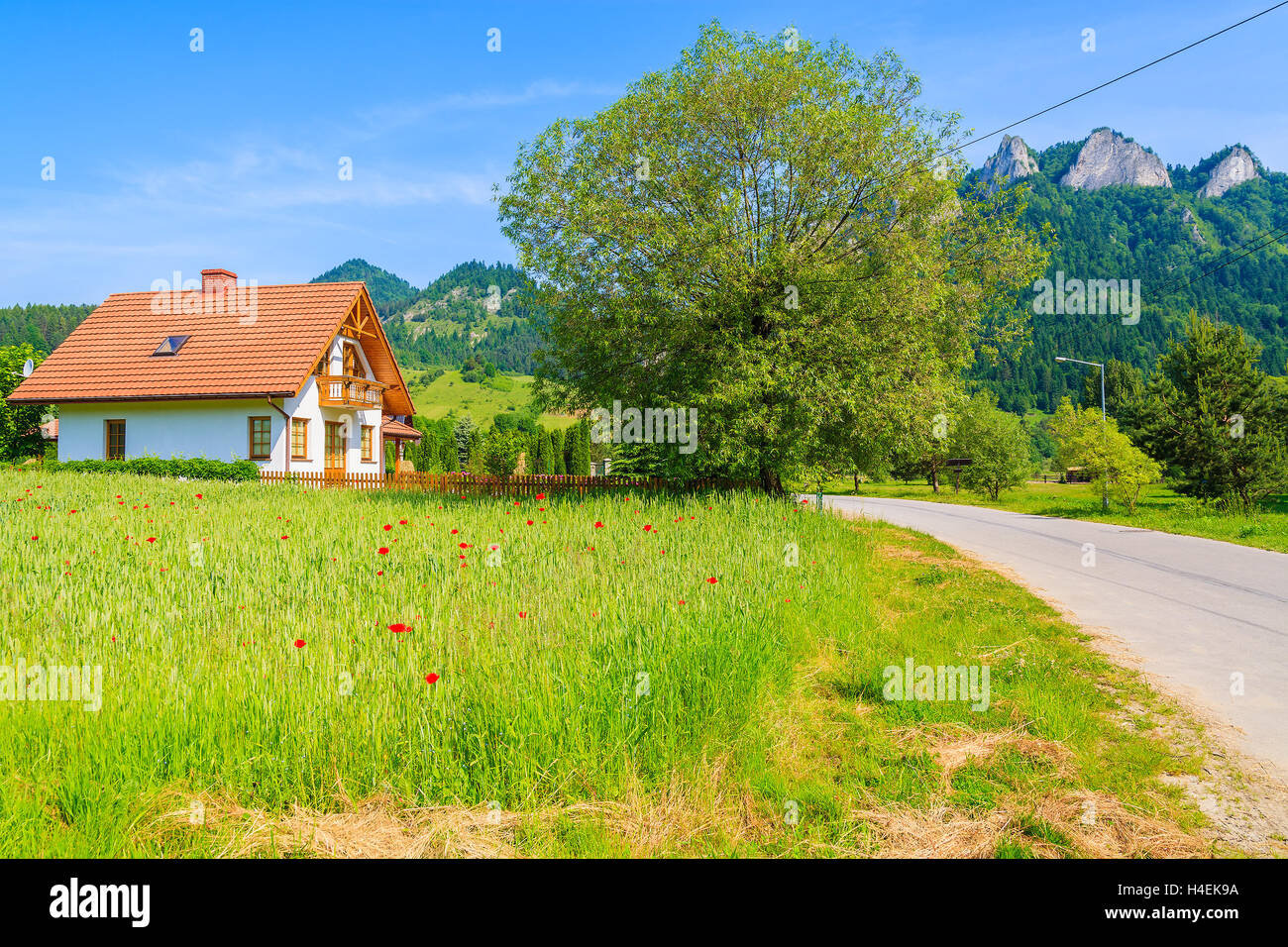 Flower field house hi-res stock photography and images - Alamy