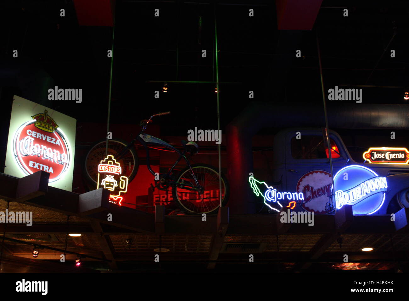 Times Square American Bar & Grill decor Stock Photo - Alamy