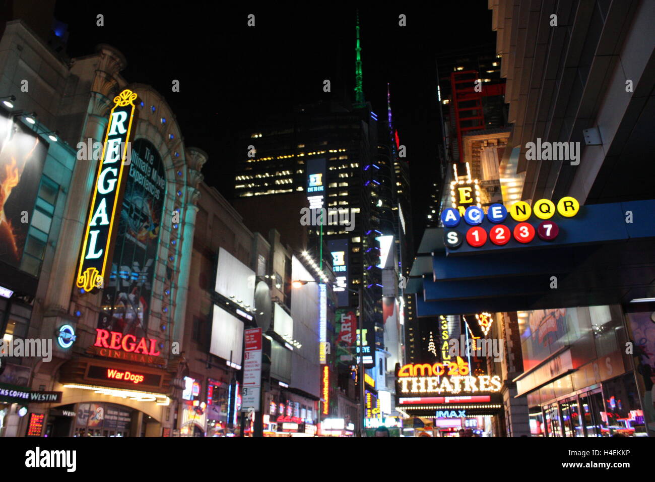 Times Square in New York Empire / Theatres IMAX REGAL Stock Photo - Alamy