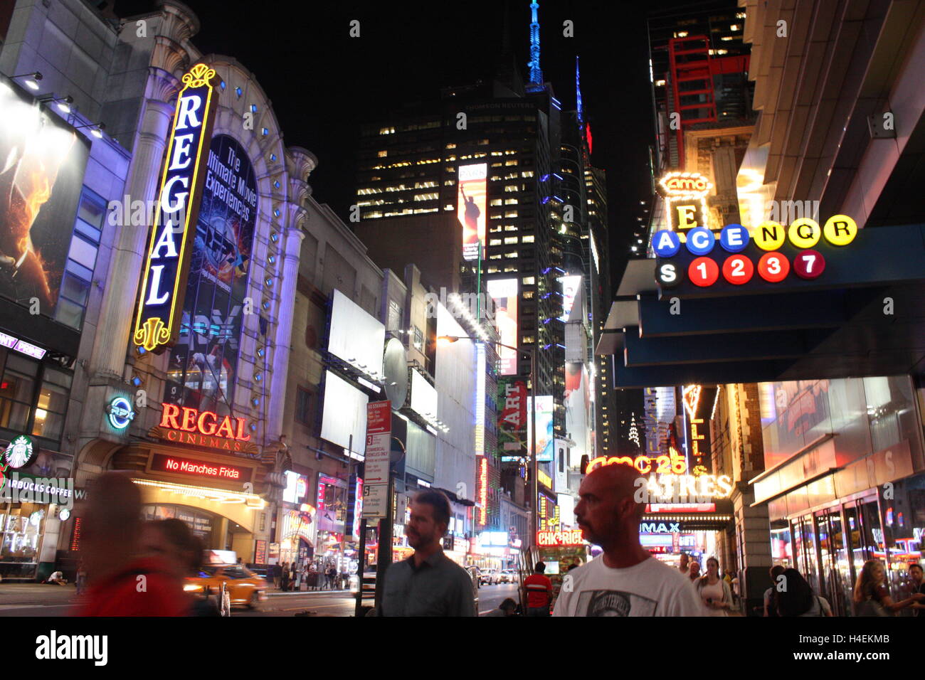 Times Square in New York Empire / Theatres IMAX REGAL Stock Photo - Alamy