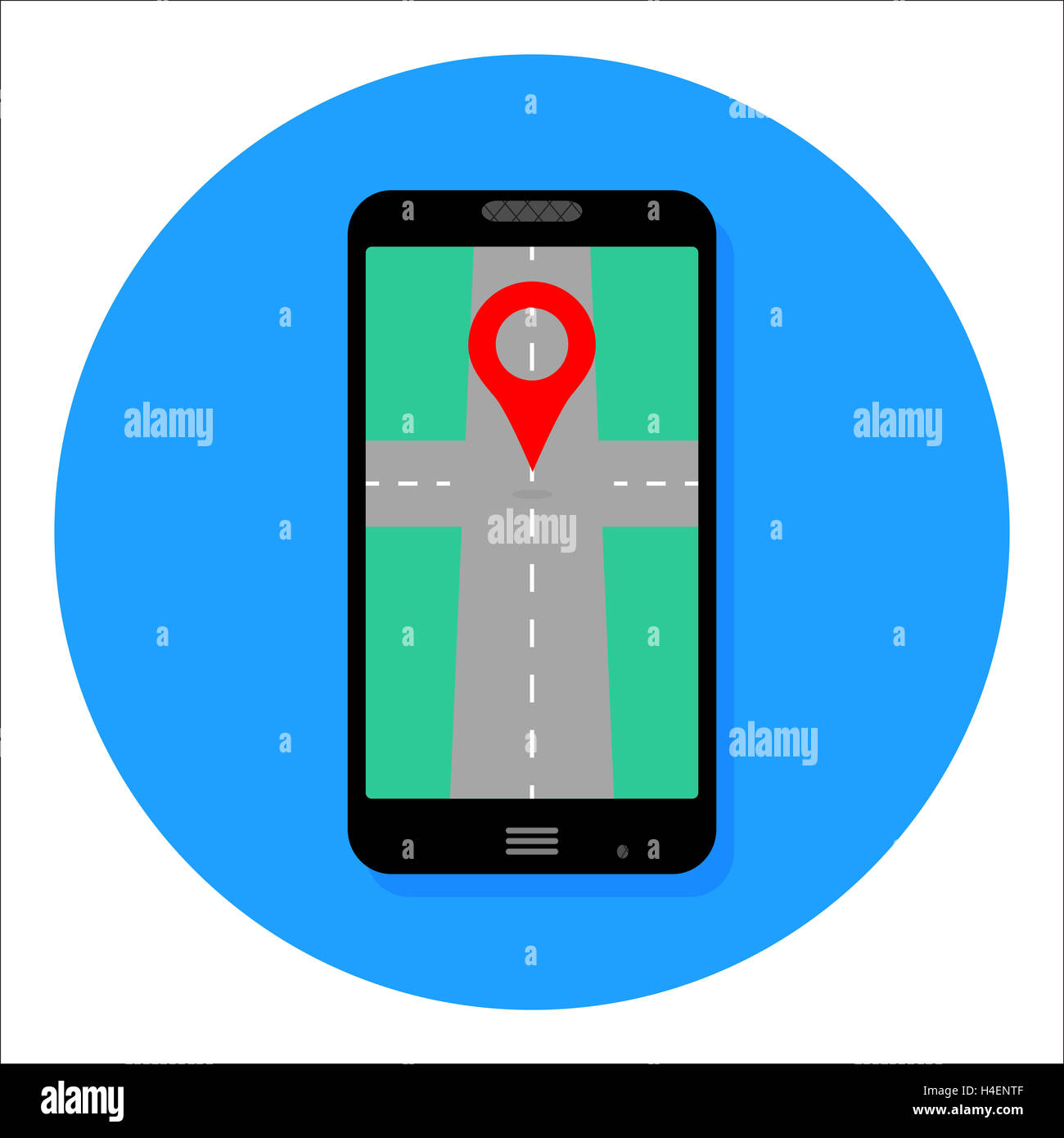 GPS app icon for smartphone. Map icon location and gps navigation, vector illustration Stock ...