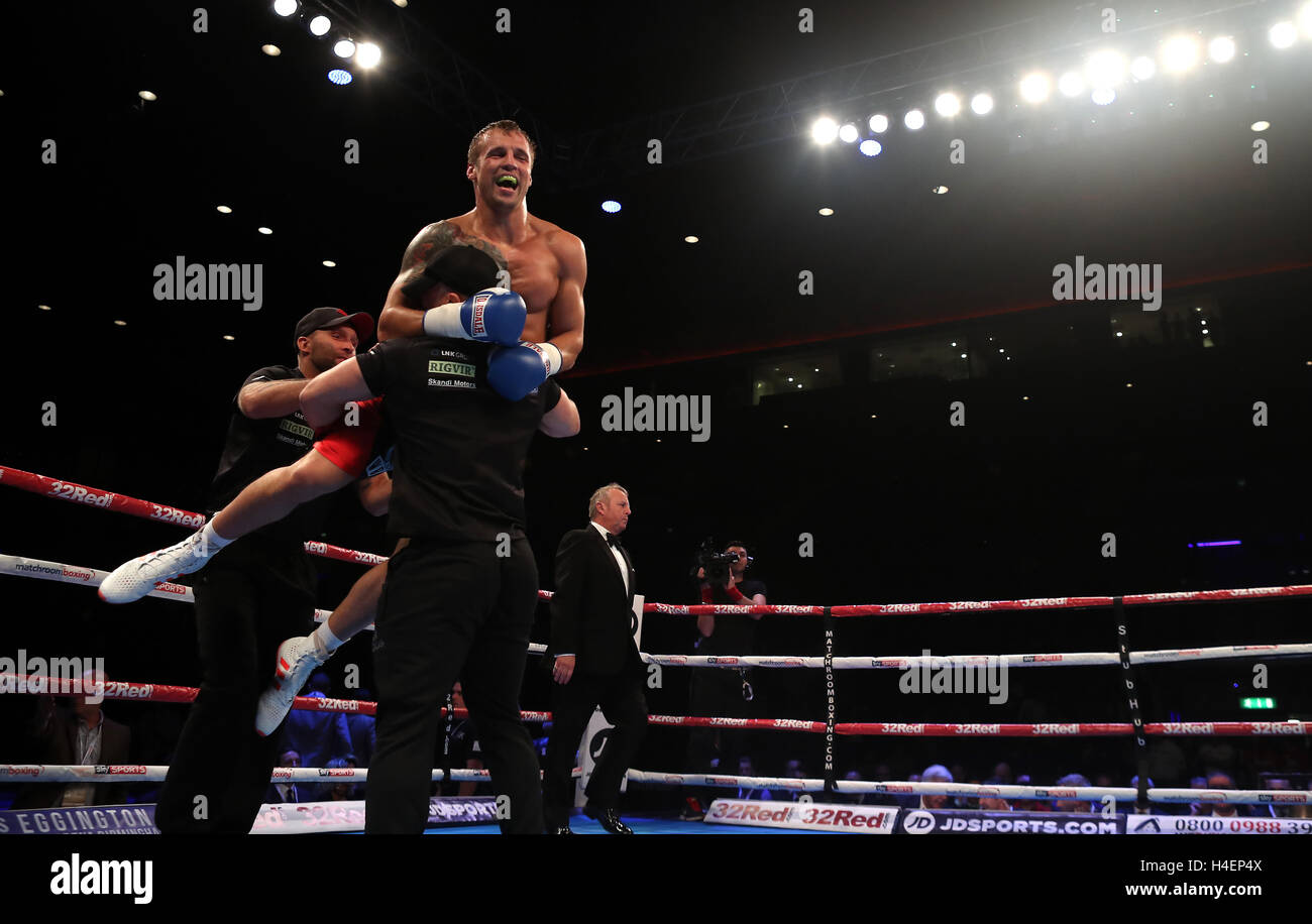 Mairis Briedis Celebrates Victory Over Simon Vallily Hi Res Stock