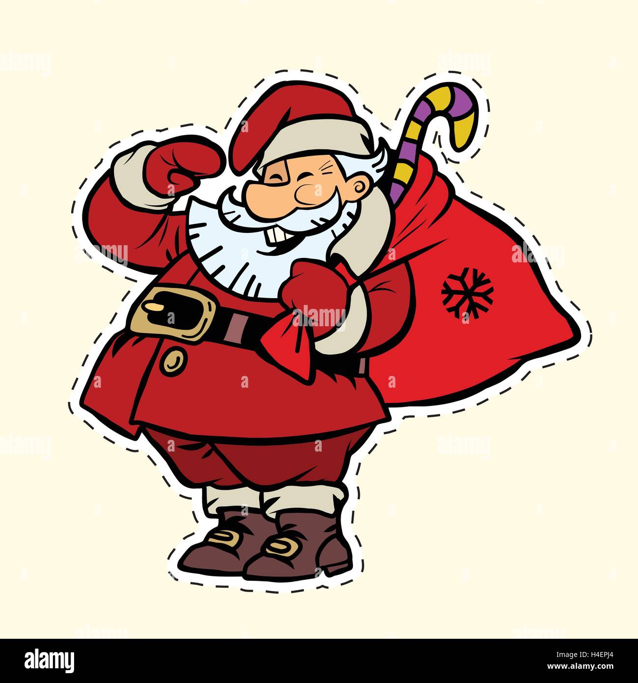 Funny Santa Claus sticker label Stock Vector Image & Art - Alamy