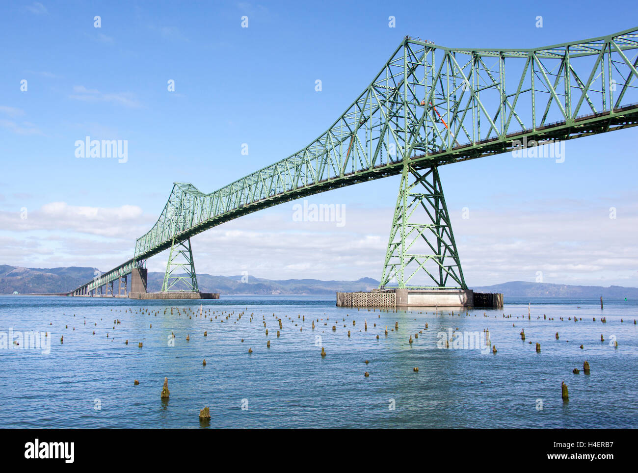 Long Astoria Bridge over Columbia River (Astoria, Oregon Stock Photo ...