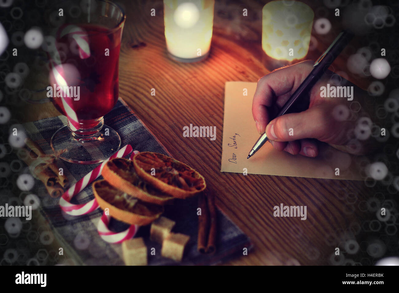 christmas hand writing story Stock Photo - Alamy