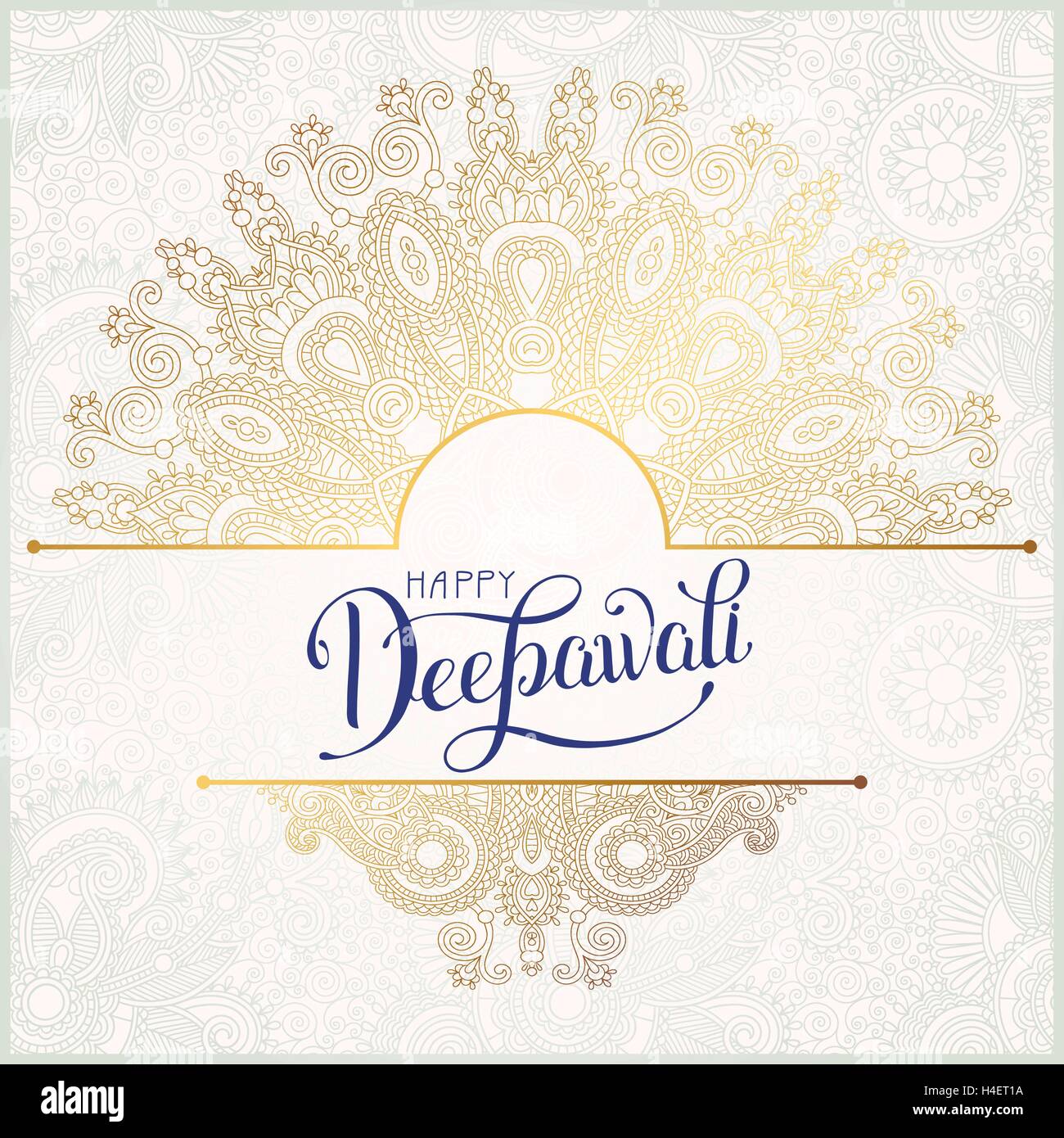 Happy Diwali gold greeting card with hand written inscription to Stock ...