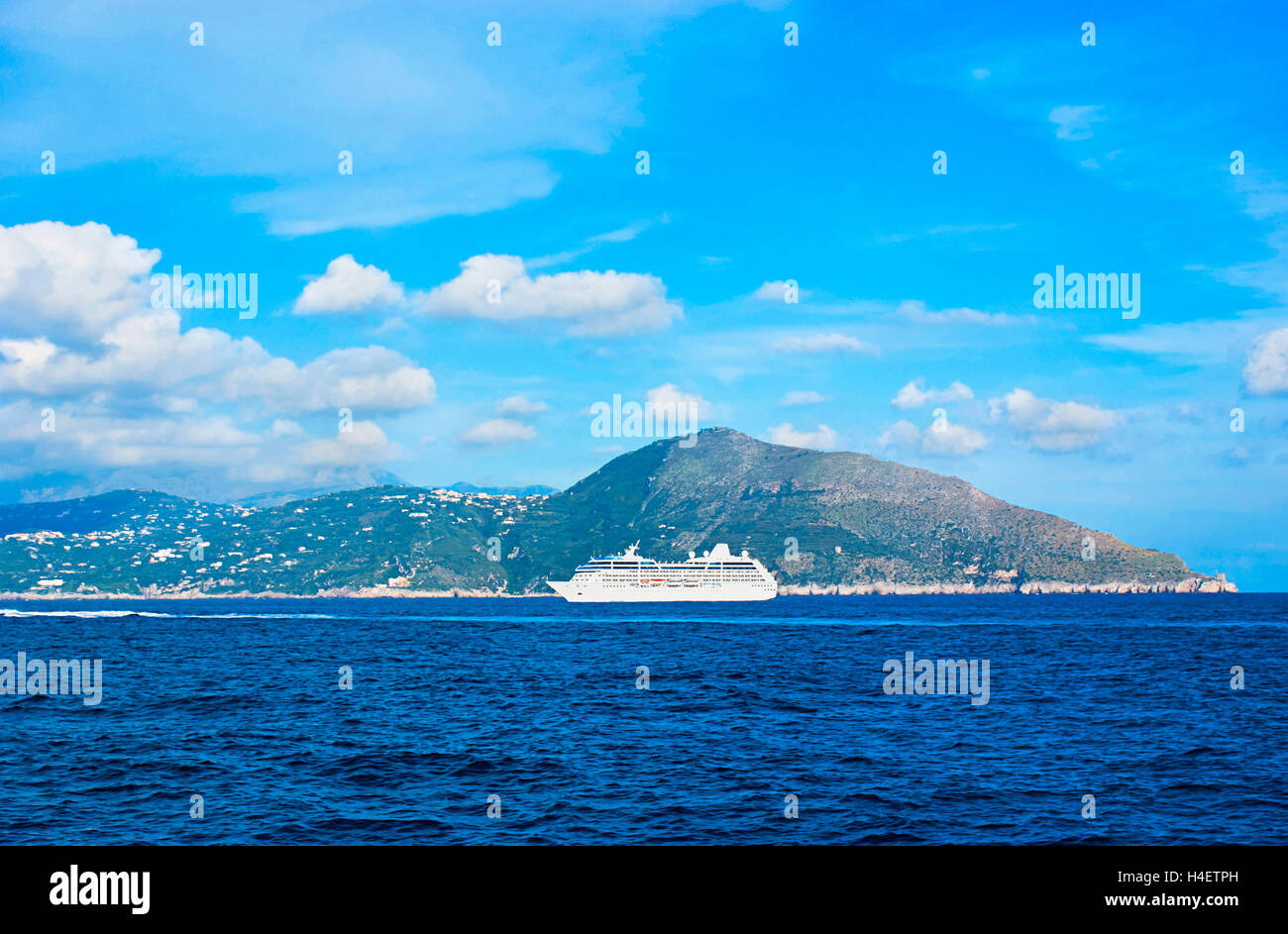 The ferry goes to the port of Naples across the coastline of Sorrentine ...