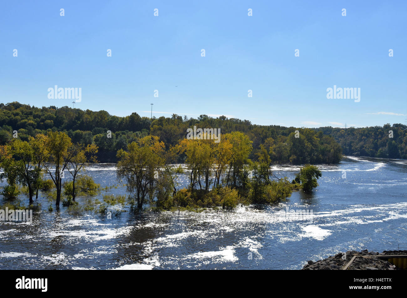 High Water Level in the River Stock Photo - Alamy