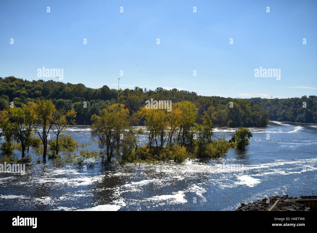 High Water Level in the River Stock Photo - Alamy
