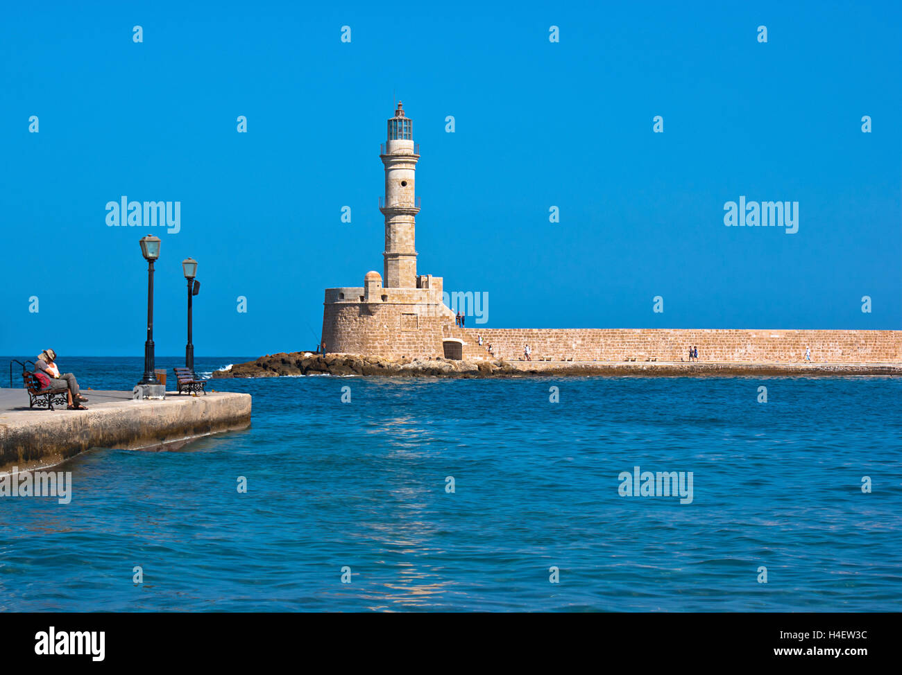 The Old Venetian Port is famous for the white medieval lighthouse ...