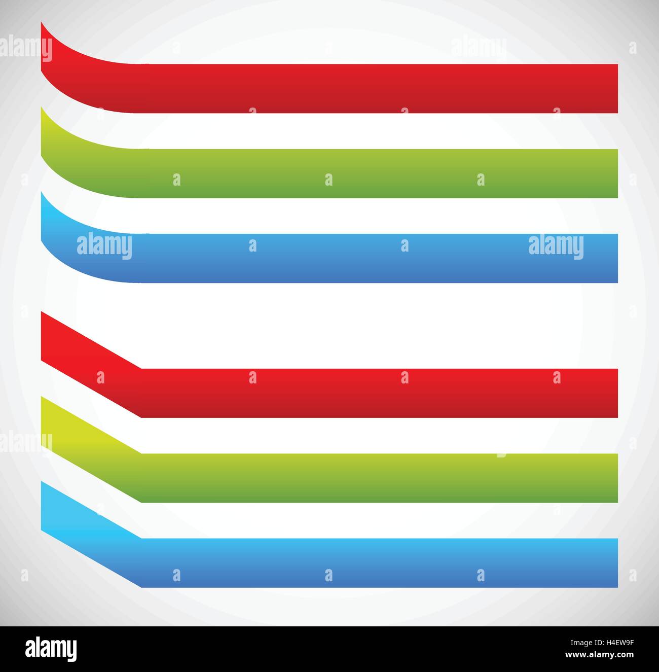 Bent banners. Curved and fold version in 3 colors Stock Vector Image ...