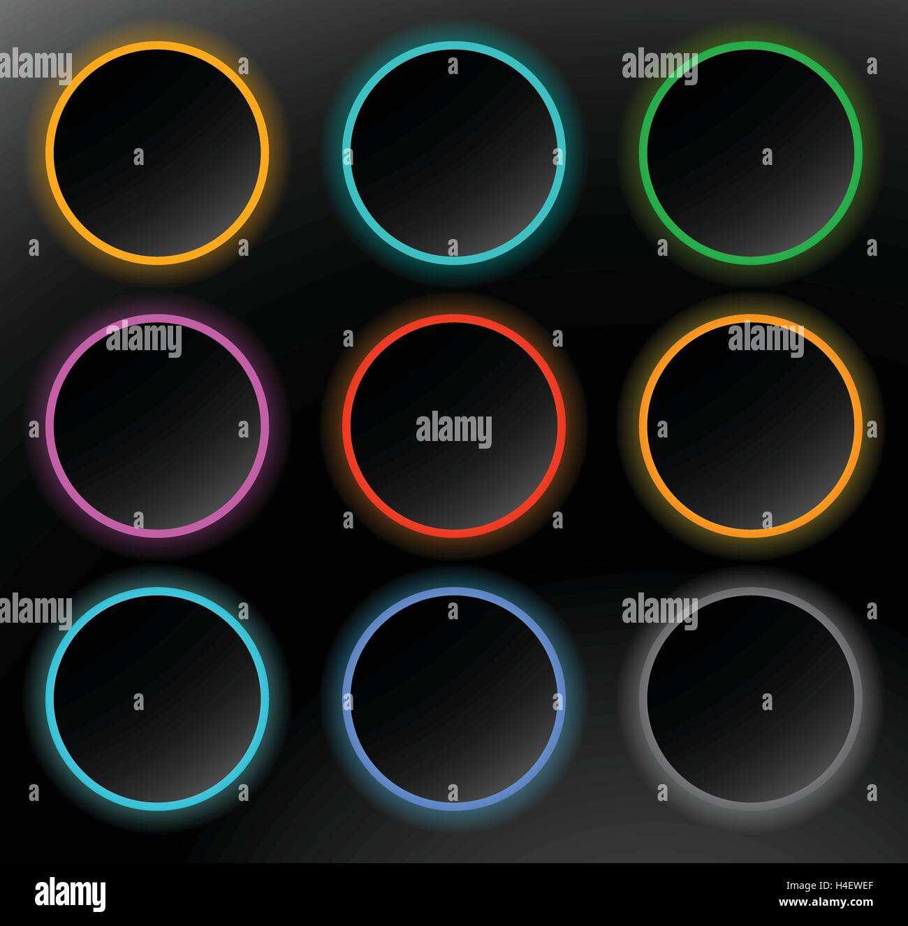 Circle buttons, badges. Button backgrounds with dark blank space Stock ...