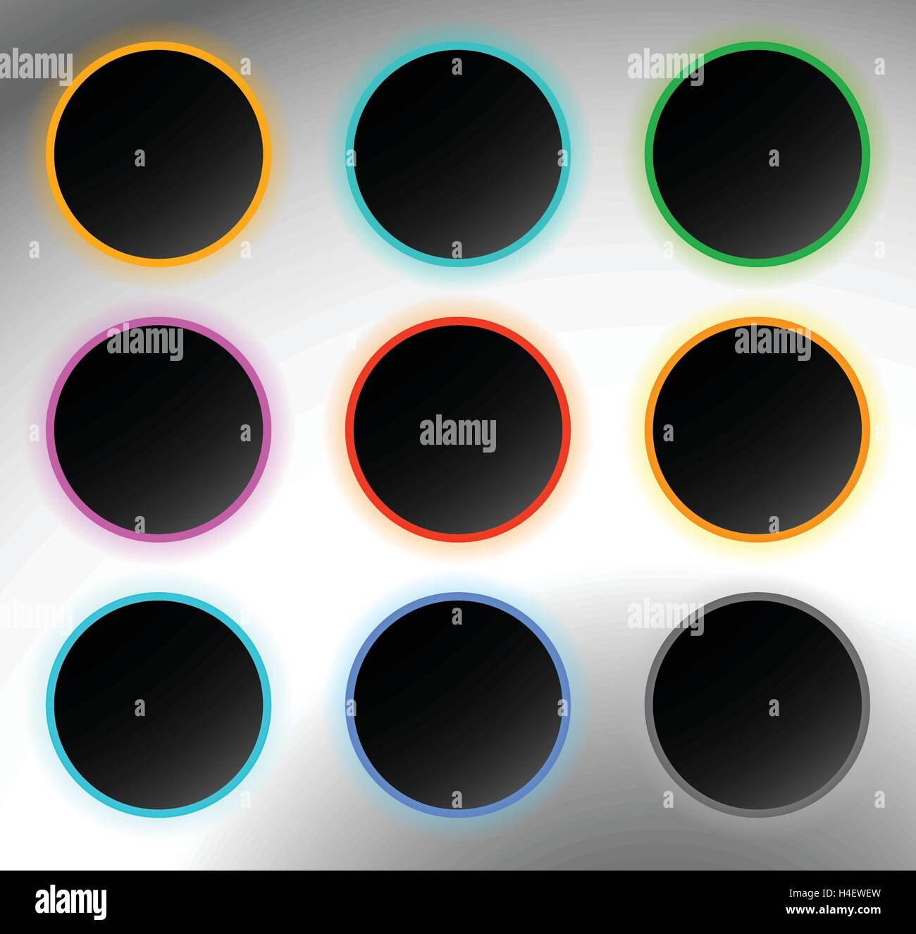 Circle buttons, badges. Button backgrounds with dark blank space Stock ...