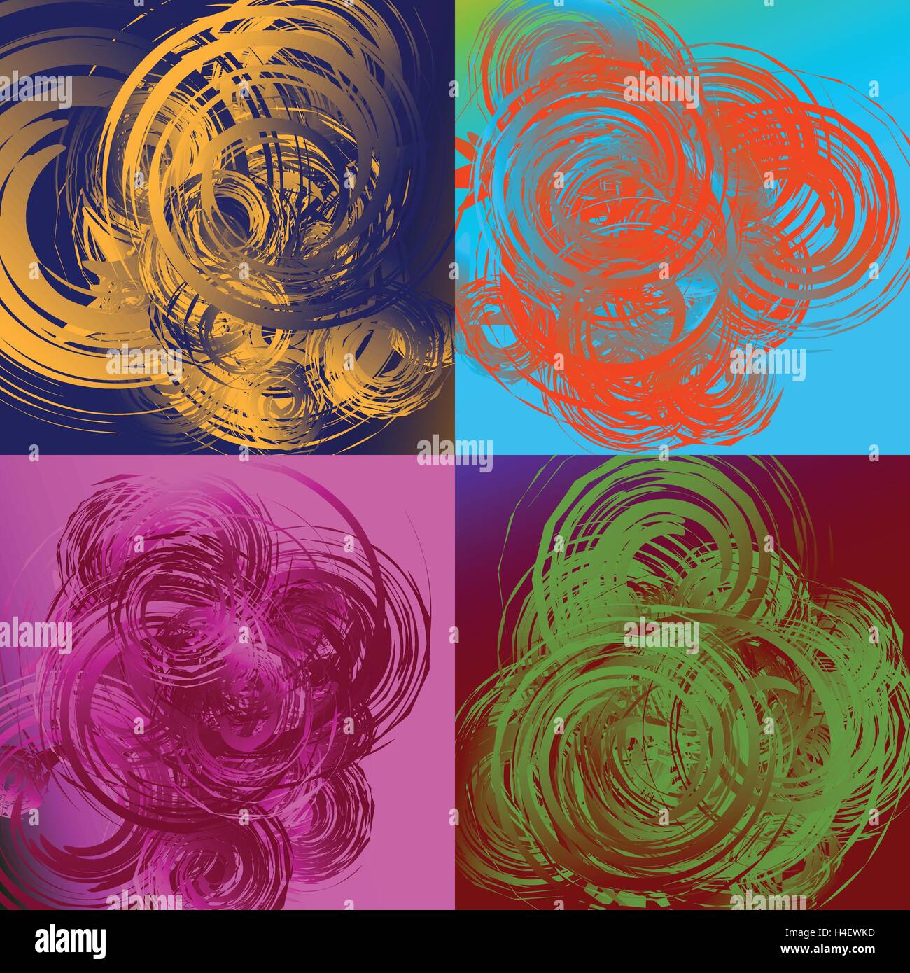 Geometric abstract art with random irregular spirals Stock Vector Image ...