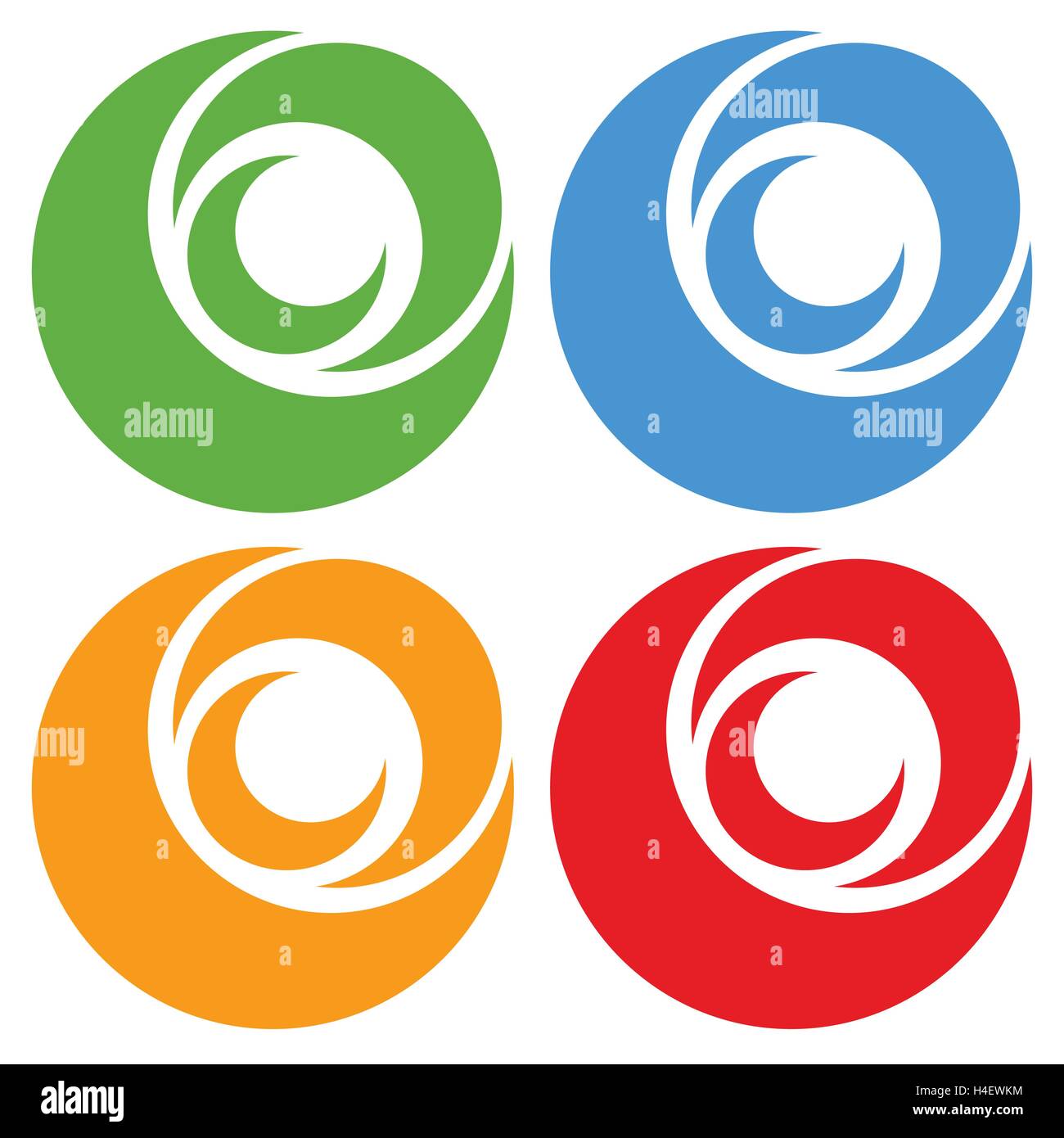 Logo, icon shape with 3 circles - Spiral, vortex logo Stock Vector ...