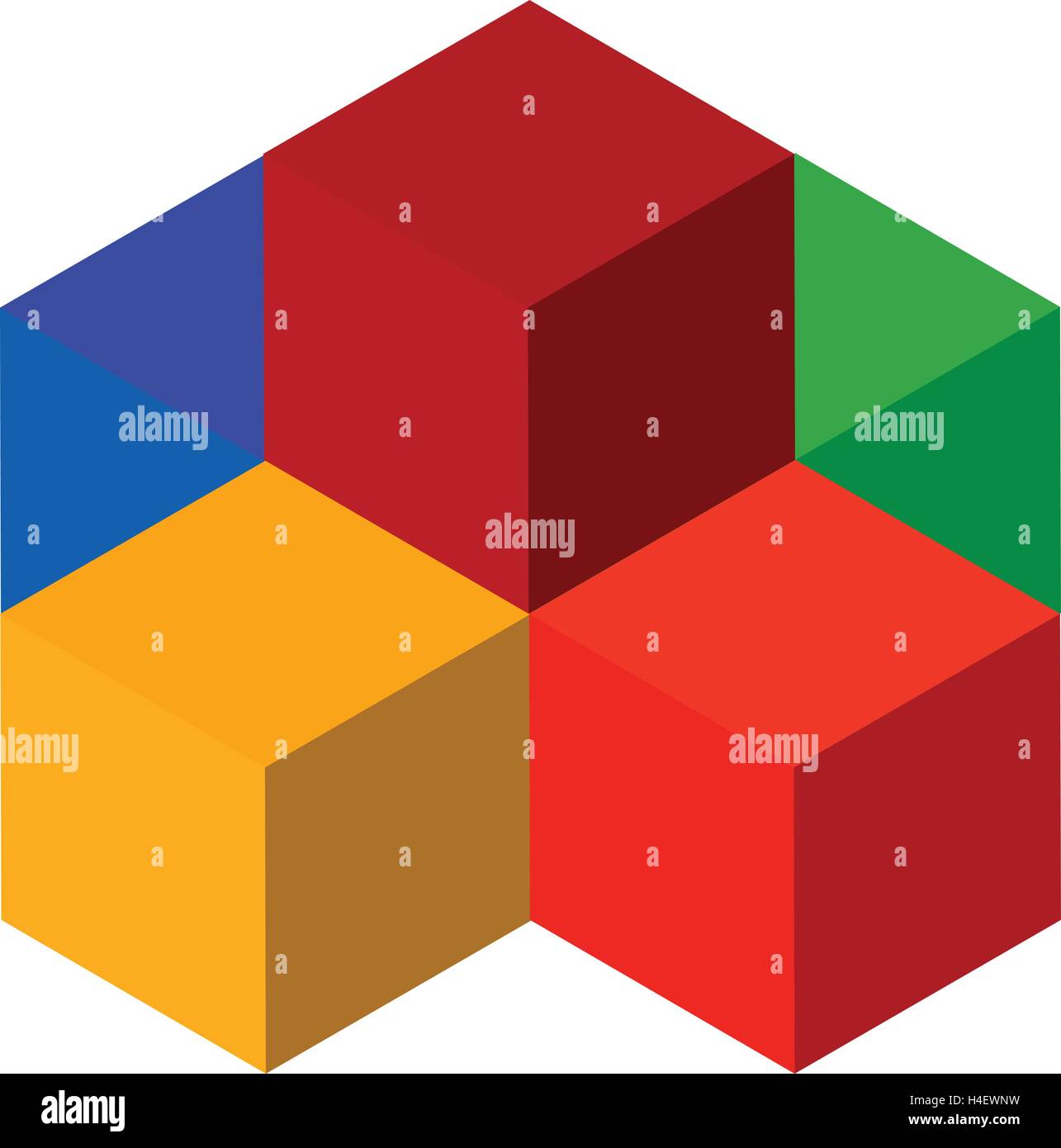 Icon of multicolor isometric cubes. Cube stack logo Stock Vector Image ...