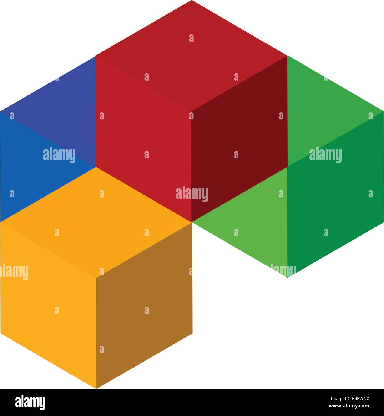 Icon of multicolor isometric cubes. Cube stack logo Stock Vector Image ...