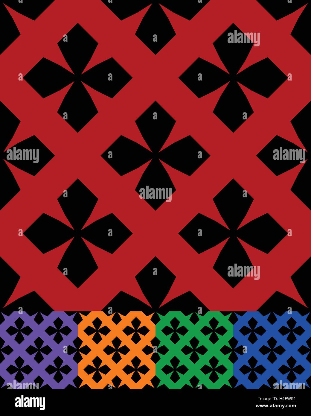 simplified design of a classic folk textile, embroidery, carpet pattern ...